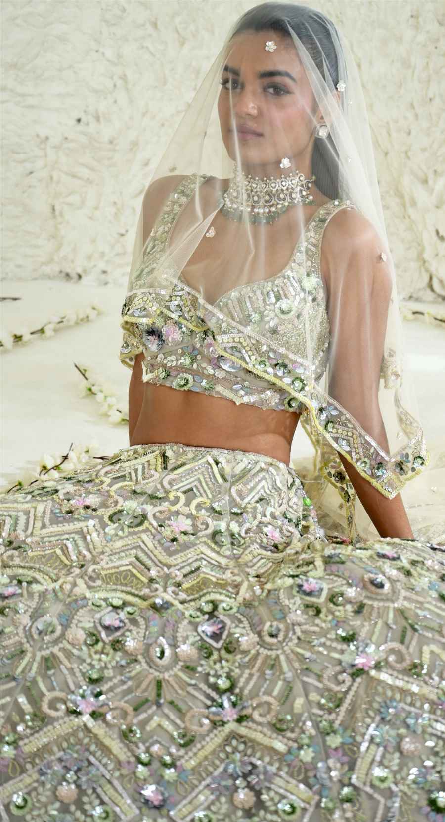 ROSETTE MINT LEHENGA – POSHAK